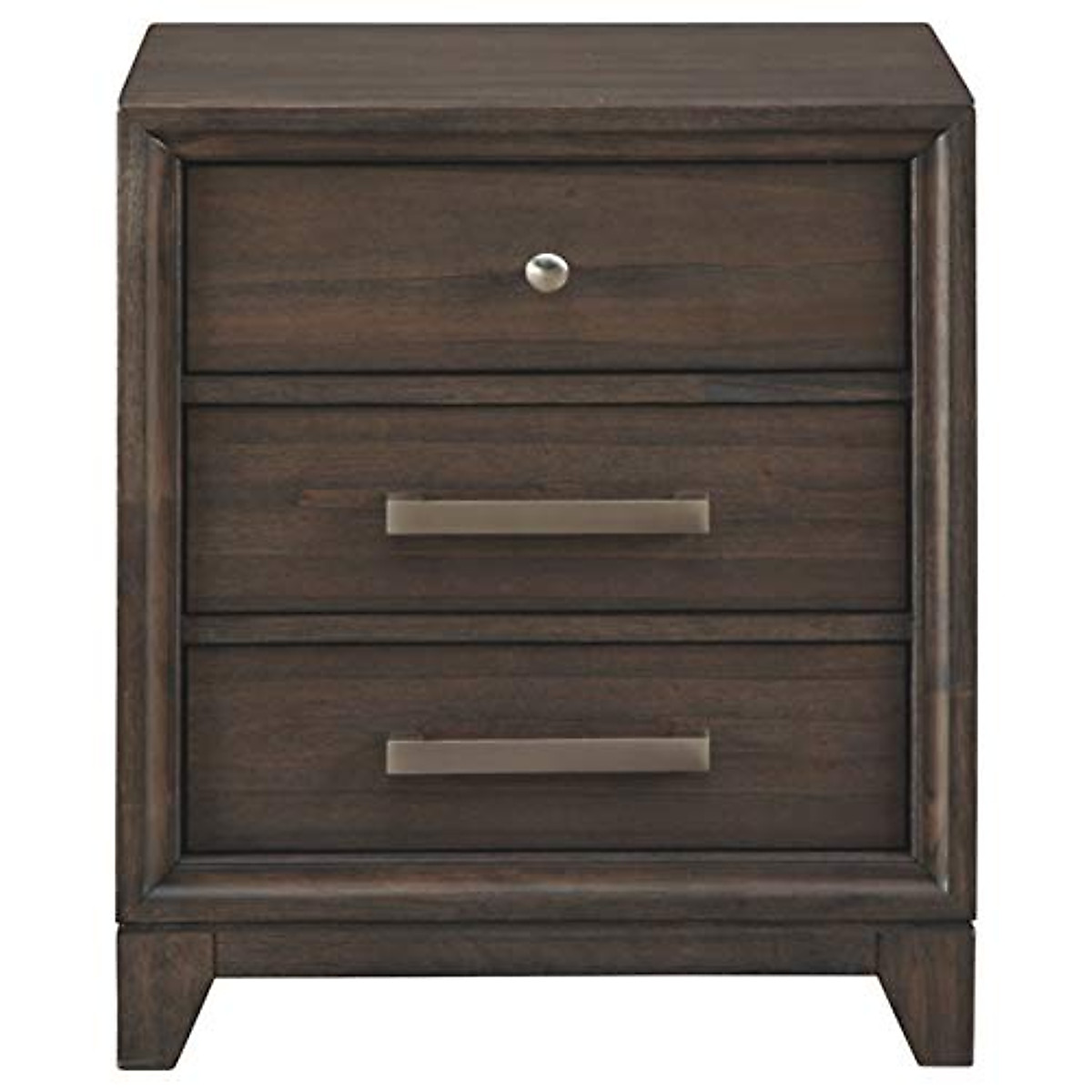 Signature Design by Ashley Brueban Transitional Contemporary 3 Drawer Nightstand with Dovetail Construction, Chestnut Brown