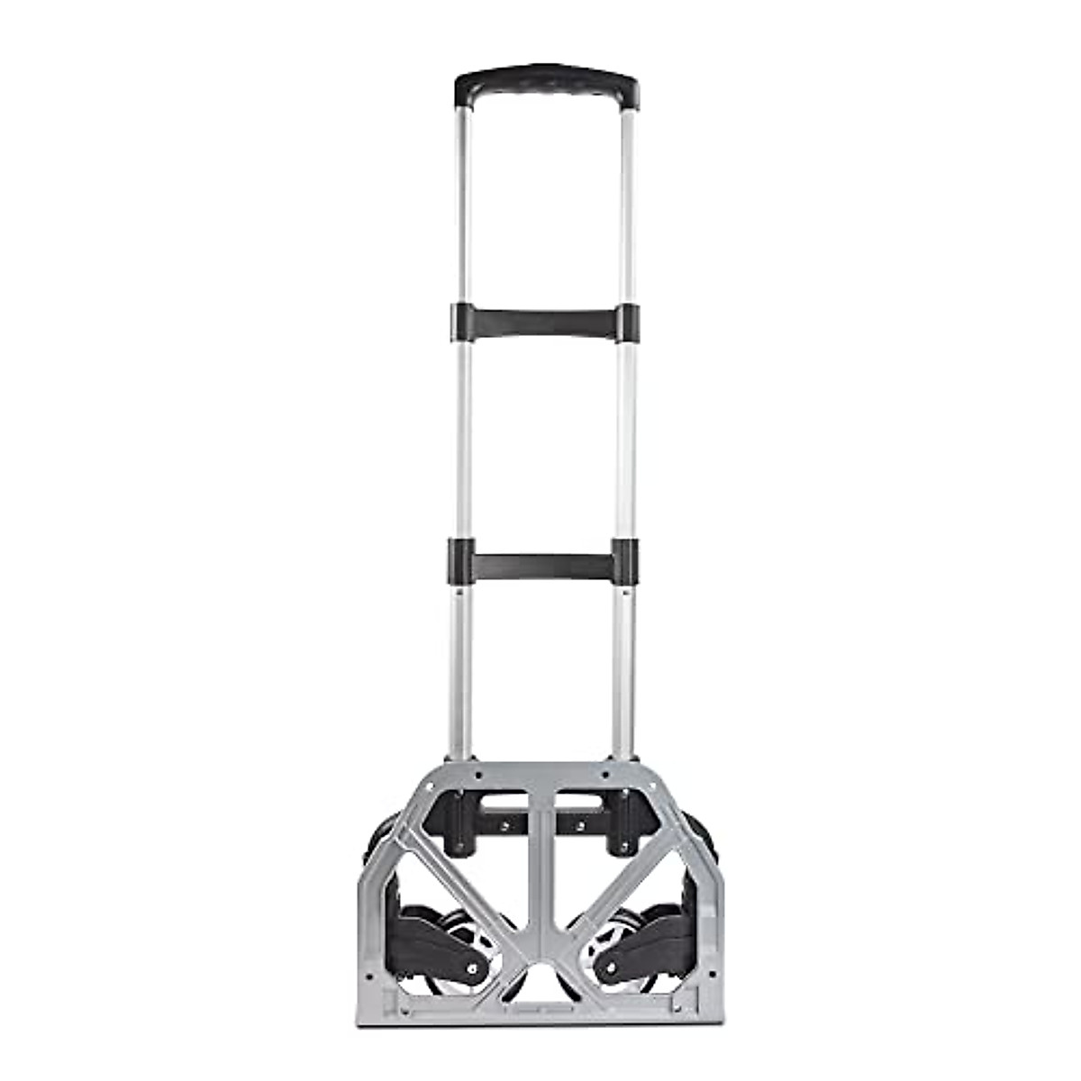 Ultimaxx Professional Heavy-Duty 150 Pound (lb) Capacity Aluminum Folding Hand Truck/Luggage Cart (Black/Silver) with Adjustable Handle, Folding Away Wheels, and Bungee Cord