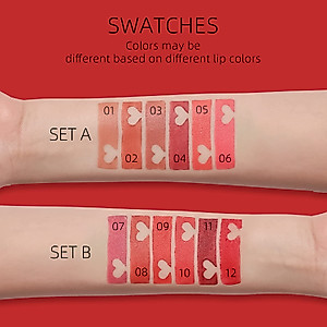 YOUNG VISION Classic Colors Lipstick, Lip Stick Bundles Gift Box Set, Matte Nude Finish, Retractable, 6 Packs