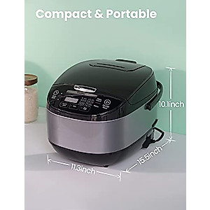 COMFEE' Rice Cooker, Japanese Large Rice Cooker with Fuzzy Logic Technology, 11 Presets, 10 Cup Uncooked/20 Cup Cooked, Auto Keep Warm, 24-Hr Delay Timer