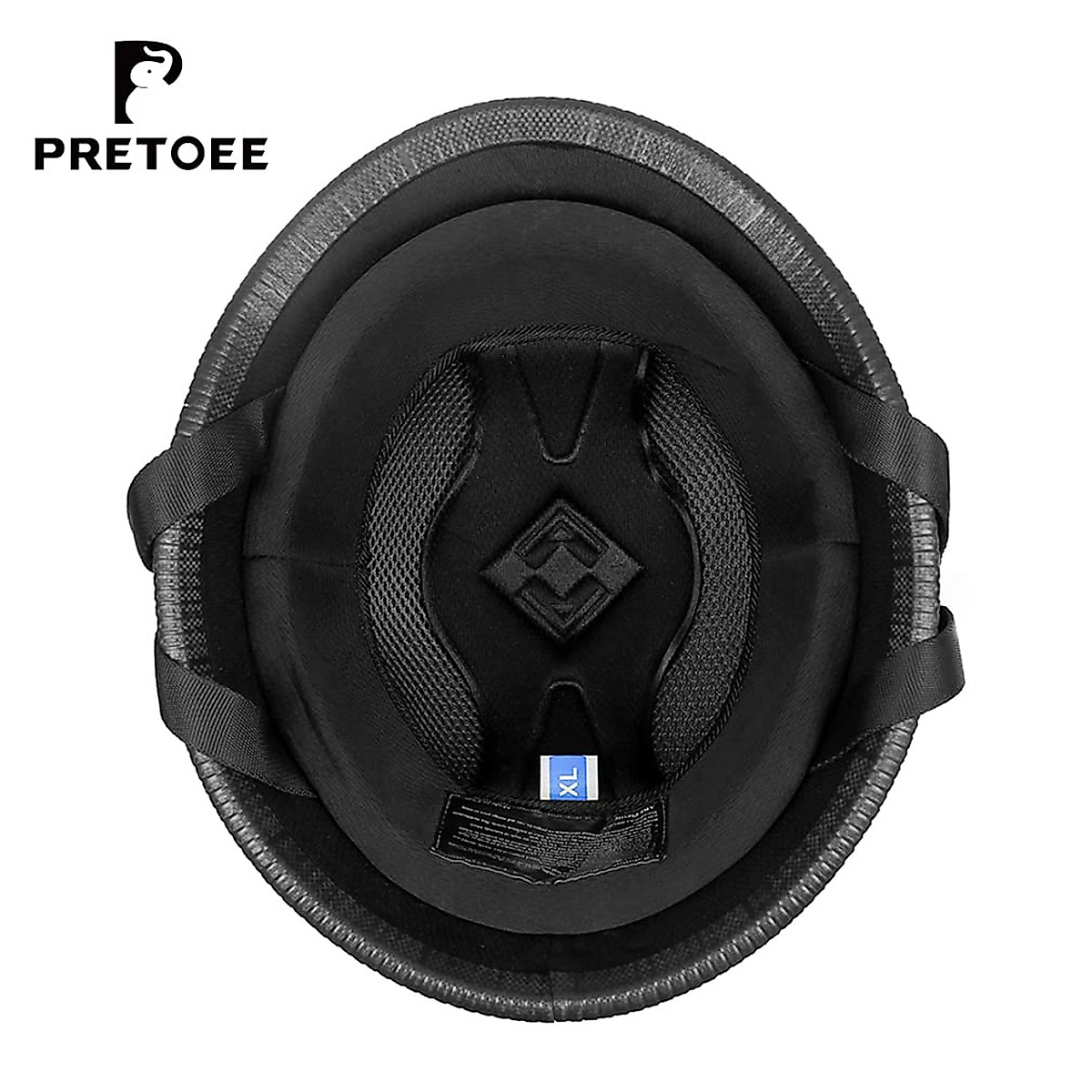 German Style Motorcycle Helmet, Thin Skull Cap Half Helmet for Adult Men Women, Novelty DOT Half Shell Helmet, Retro Half Face Helmet for Cruiser Scooter Chopper, DOT Approved (Matte Black, Large)