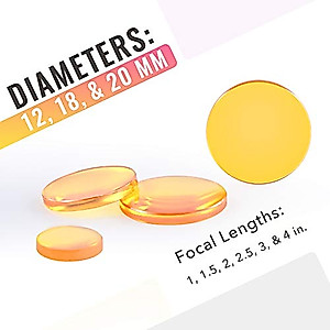 OMTech 18mm ZnSe Focus Lens, CVD ZnSe CO2 Laser Engraver Focal Lens with 2 Inch Focal Length, 2" FL Zinc Selenium Replacement Lens for 50W 60W 70W 80W Laser Engraving Machines, 99.5+ Transmittance