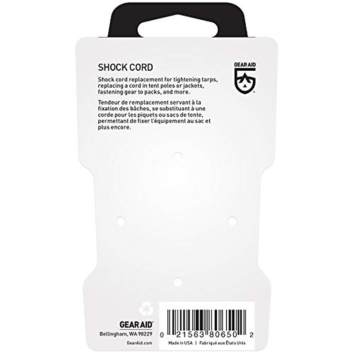 GEAR AID Elastic Shock Cord for Tent Poles and Jackets, Black, 84'' x 1/8''