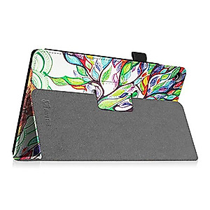 Fintie Folio Case for Amazon Fire HD 8 Tablet (7th/8th Generation, 2017/2018 Release) - Slim Fit Premium Vegan Leather Standing Protective Cover, Love Tree