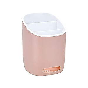 Cutlery Dryer Spoon Fork Chopstick Storage Holder Box Tableware Shelf Three Layer Cutlery Drainer Rack Kitchen Stand for Cutlery(Pink)