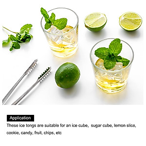 HARFINGTON Stainless Steel Ice Tong, 6.3" x 0.8" Mini Serving Tongs Sugar Tongs for Ice Bucket Cube Sugar Cube Bar Coffee Bar Kitchen, Gold