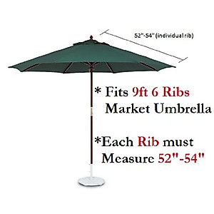 Formosa Covers | Premium Quality Double Vented 9ft 6 Ribs Outdoor Umbrella Replacement Canopy - 30% Heavier Than The Rest - Taupe (Canopy Top Only)