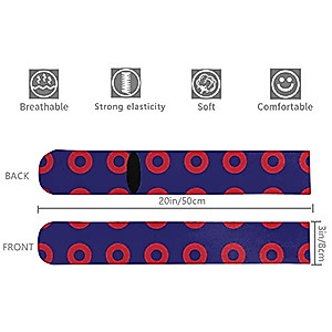 Zjblheq Socks Phish Red Donut Circles On Blue Casual Novelty Funny For Outdoor Athletic Sports Boot Running Hiking Trekking