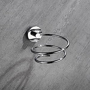 YUESIMATE Hair Dryer Holder Wall Mounted Bathroom or Bedroom Hairdryer Hanging Rack Hair Dryer Organizer Blower Dryer Organizer Universal Size,Chrome