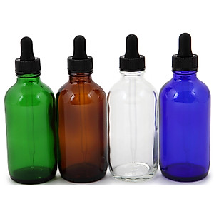 Vivaplex, 8, Assorted Colors, 4 oz Glass Bottles, with Glass Eye Droppers