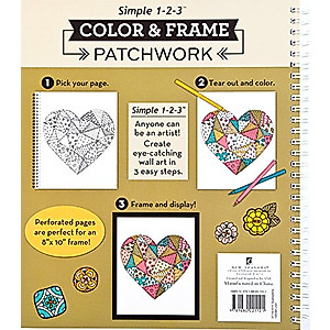 Color & Frame - Patchwork (Adult Coloring Book)