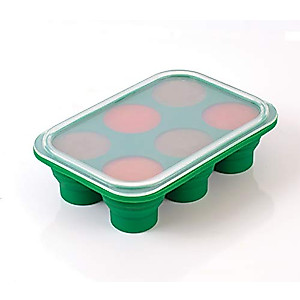 HIC Kitchen Prep-N-Freeze Mini Portion Tray with Lid, Collapsible LFGB Silicone, 2-Ounce Sections