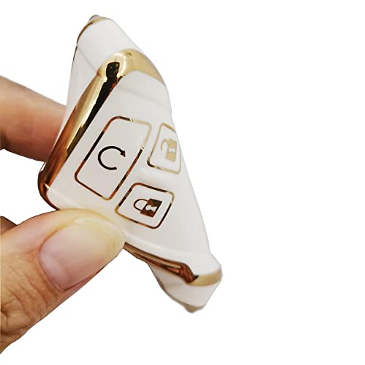 Guibuhuse Protective Key Fob Cover Fits for Chevy 2014-2020 Silverado 1500 2500 3500 Chevrolet Colorado 2015-2021 GMC 2014-2020 Sierra 1500 2500 3500 GMC 2015-2021 Canyon (White)