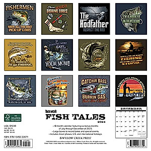 Willow Creek Press Buck Wear's Fish Tales Monthly 2024 Wall Calendar (12" x 12")