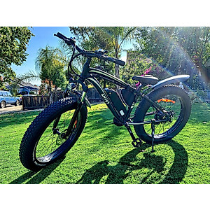 AMYET EB26 Electric Bike for Adults Peak 1500W Electric Bicycle 48V 15AH (720WH) Battery Electric Bike 26" Fat Tire Mountain 28mph 7 Speed Gears Dual Shock Absorber Ebike (Black)