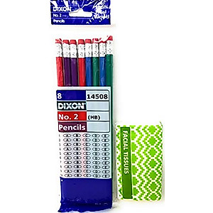 Back to School Bundle | 2 Pocket Folders | Composition Notebooks | Crayons Colored Pencils Markers | #2 Pencils Tissue (Paw)