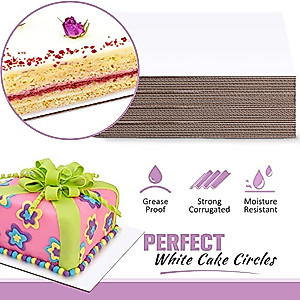 40 Pieces Rectangle Cake Board 1/4 Sheet Cake Cardboard Rectangular Greaseproof Disposable White Single Wall Corrugated Pad Base Desserts and Pastries Food Trays for Pizza,13.39 x 9.84 Inch