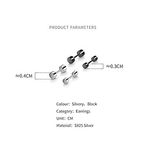 18g Tiny Dot Disc Stud Earrings for Women Men Teen Girls Cartilage S925 Sterling Silver Dainty Cute Minimalist Daith Tragus Helix Flat Screw Backs Hypoallergenic Barbell Piercing Jewelry Gifts (3mm)