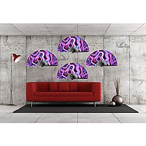 Leehome Large Rave Folding Hand Fan for Women/Men,Chinese/Japanese with Bamboo and Nylon-Cloth Handheld Fan,for Performance,Decorations, Dance,Festival Party,Gift (C03)