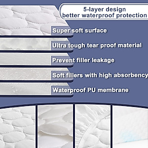 Bedecor Queen Mattress Protector Pad Waterproof Fitted Sheet 18 Inch Deep Pocket Air Mattress Cover Bedwetting Pee Stain Proof Kids Potty Training Incontinence