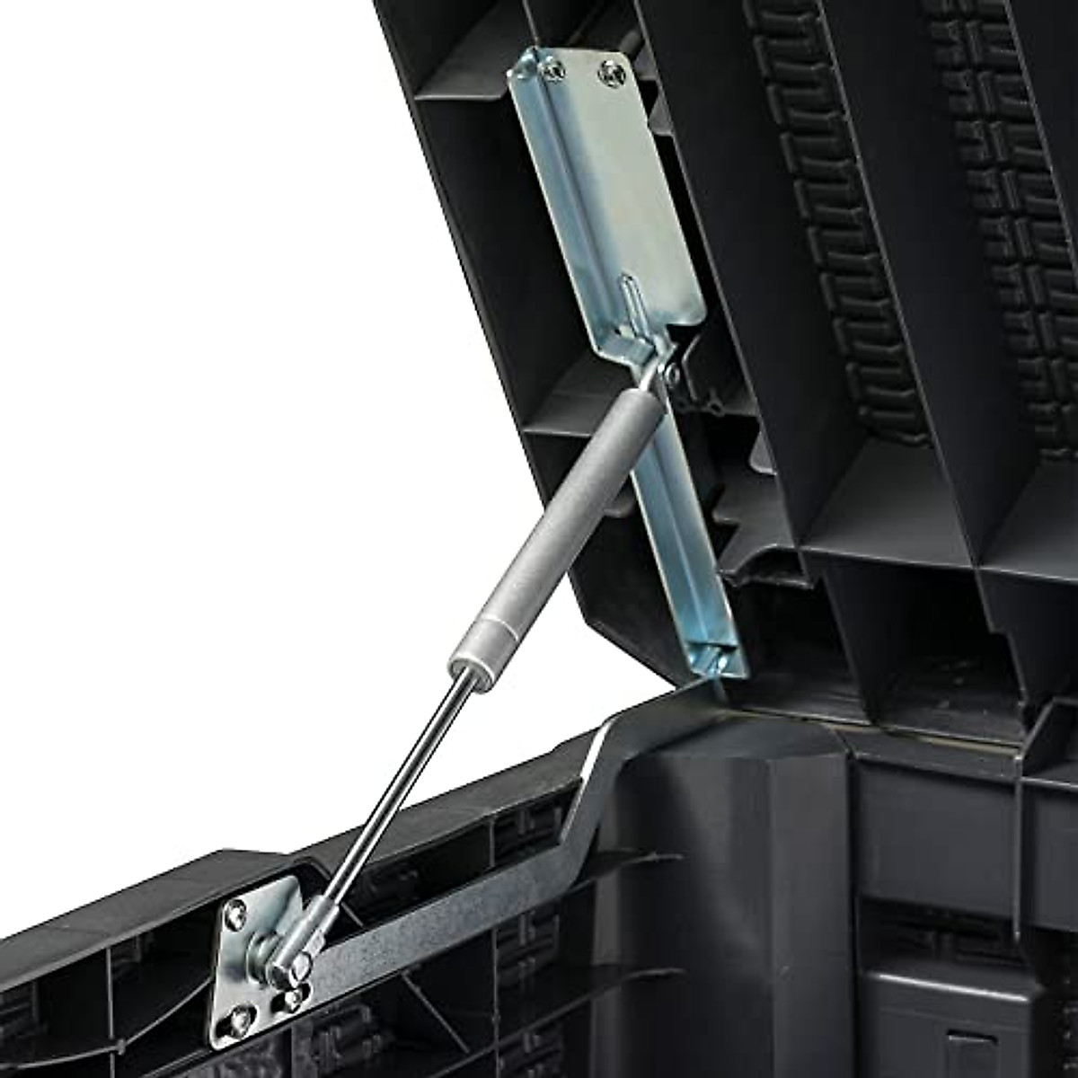 Toomax Z156RD97 Santorini Plus Lockable Deck Storage Box Bench for Cushioned Outdoor Pool Patio Garden Furniture & Indoor Toy Bin Container, 145 Gallon (Anthracite)