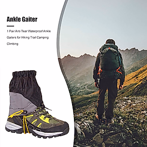 DDJOY Avadic Hiking Leg Gaiters, Waterproof Low Shoe Gaiters, Lightweight Adjustable Snow Boot Ankle Gaiters for Hiking, Hunting, Climbing, Woodcutting, Grey