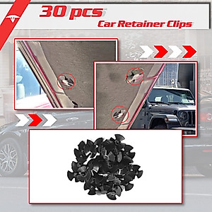 OTUAYAUTO 30pcs Hood Insulation Retainers - Replacement for Chrysler, Jeep, Dodge, Ram - Replace OEM 4878883AA LH LHS Nylon Clip