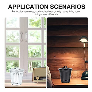 Cabilock Car Decor 6 pcs Holder Jars Bathroom Shape Cover Household Mini Pen Vintage Bins Decorations Small Bin Wastebasket Iron Garbage with Tabletop Pail Appearance Desk Car Utility Outdoor Decor