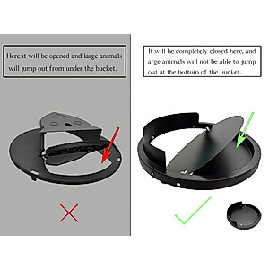 Upgraded 5 Gallon Bucket Lid, Bucket Lid Mouse Trap Trapdoor Style, Indoor and Outdoor, Reusable 5 Gallon Bucket Lid, No Bucket (Black)