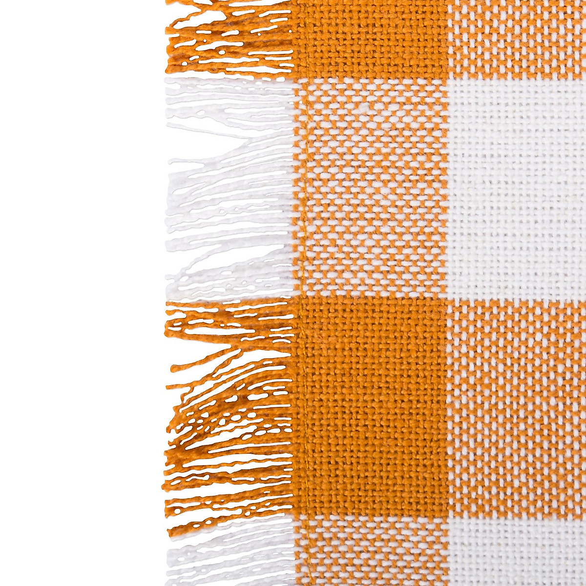 DII Heavyweight Fringed Check Tabletop Collection, Table Runner, 14x108, Pumpkin Spice