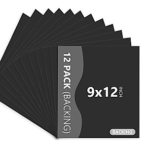 Somime 12 Pack Backing Boards Only - 9x12 Uncut Black Mats Matboards, Acid Free Backerboards, Ideal for Photos/Pictures/Prints/Frames/Arts