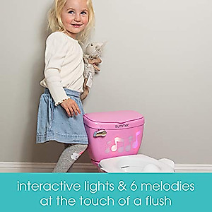 Summer My Size Potty Lights and Songs Transitions, Pink - Realistic Potty Training Toilet with Interactive Handle that Plays Music for Kids, Removable Potty Topper/Pot, Wipe Compartment, Splash Guard