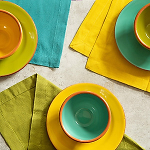 COTTON CRAFT Multicolor Cloth Napkins - Set of 24 Pure Cotton Everyday Lunch Dinner Napkin - Spring Summer Fall Holiday Birthday Party Gift - Soft Washable Absorbent Reusable Napkin - Oversized 20x20