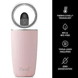 S'well tainless Steel Tumbler-18 Fl Oz-Pink Topaz-Triple-Layered Vacuum Insulated Containers Keeps Drinks Cold for 17 Hours and Hot for 4-with No Condensation-BPA Free Water Bottle, 18 oz