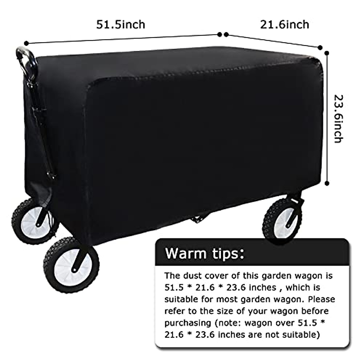 VOONKE Folding Dust-Proof Station Wagon Cover, Garden Trolley Cover, Suitable for Outdoor Station Wagon, Waterproof, Dust-Proof, Ultraviolet Resistant - 50 "Lx 20" W x 27 "H (excluding Wagon)