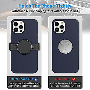 Nicwea Metal Phone Clamp for Magnetic Car Mount, Metal Phone Clip for Magnet Car Holder [Clamp and Remove at Anytime] [Ultra Durable] Compatible with iPhone, Samsung, LG, Sony and Case, Black