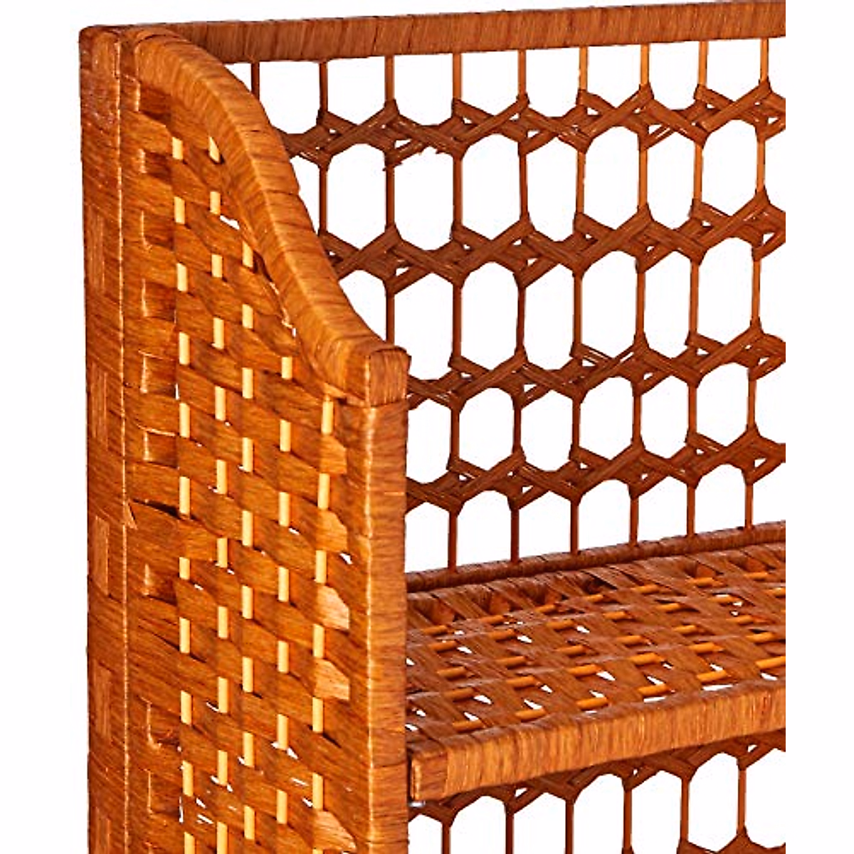 Oriental Furniture 53" Natural Fiber Shelving Unit - Honey