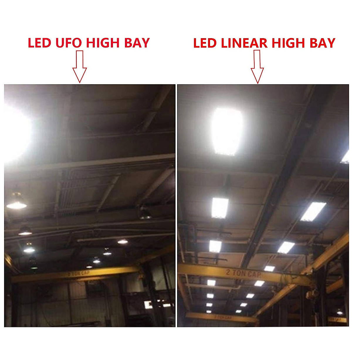 LED High Bay Light Fixture,2FT Dimmable High Bay Shop Light with 30°60°90°Angle Adjustable,150W(Equal to 600W or 6 Lamp Fluorescent Linear),22500LM Super Bright,Commercial/Industrial Lighting
