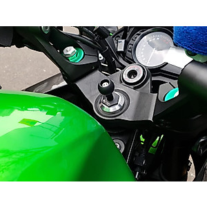 Mounts Lab MotoMount Ninja- Kawasaki Ninja Motorcycle for 12mm Hexagon Hole Mount/Fork stem Base Mount with 1inch(25mm) Ball- Compatible with Phone/Camera/GPS Mount(Adapter), black (ML-Ninja01)