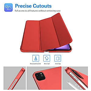 ProCase Smart Case for iPad Pro 12.9 2022/2021/2020/2018, Slim Stand Hard Back Shell Smart Cover for iPad Pro 12.9" 6th Gen/5th Gen/4th Gen/3rd Gen -Red