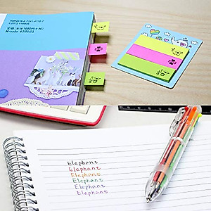 Uniball Signo RT Gel Ink Black Ballpoint Pens 0.28mm Pack of 5 Set Rubber Grip and Click Retractable, Ultra Fine Point Pens with 6 Color Ballpoint Pen and Sticky Notes