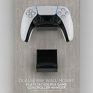 BRAINWAVZ Game Controller Wall Mount (2 Pack) for PS5 DualSense Holder Hanger Stand bracket for Playstation PS5 Gamepad, No Screws, Strong VHB Adhesive (Black)