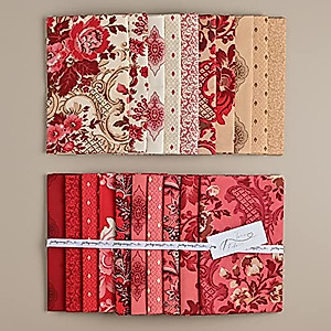 True Fabrics En Rouge Precut Fabric (Half Yard Bundle) - 20 Pieces in 18" x 44" cuts
