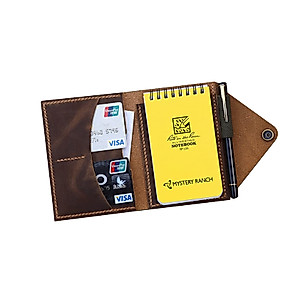 Personalized real genuine leather wallet cover for rite in the rain top-spiral notebook 3" x 5" 4" x 6" inch N05EPC