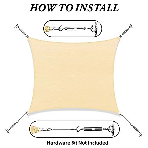 Royal Shade 14' x 20' Beige Rectangle Sun Shade Sail Canopy Outdoor Patio Fabric Screen Awning RTAPR1420-95% UV Blockage, Heavy Duty, Water & Air Permeable (We Make Custom Size)
