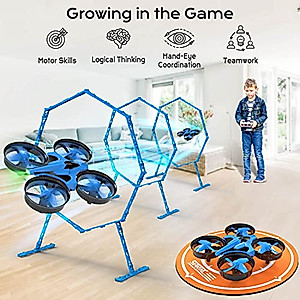 Dolanus Mini Drone for Kids Beginner - Fun Fly Racing Games, More Accessories RC Indoor Small UFO with Multiple Modes and 2 Batteries, Propeller Remote Control Quadcopter Helicopter for Boys, Blue, 8+