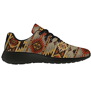 Southwest Print Shoes for Women Men Tennis Running Shoes Walking Sneakers Native American Aztec Print Shoes for Travel Golf Jogging,US Size 6