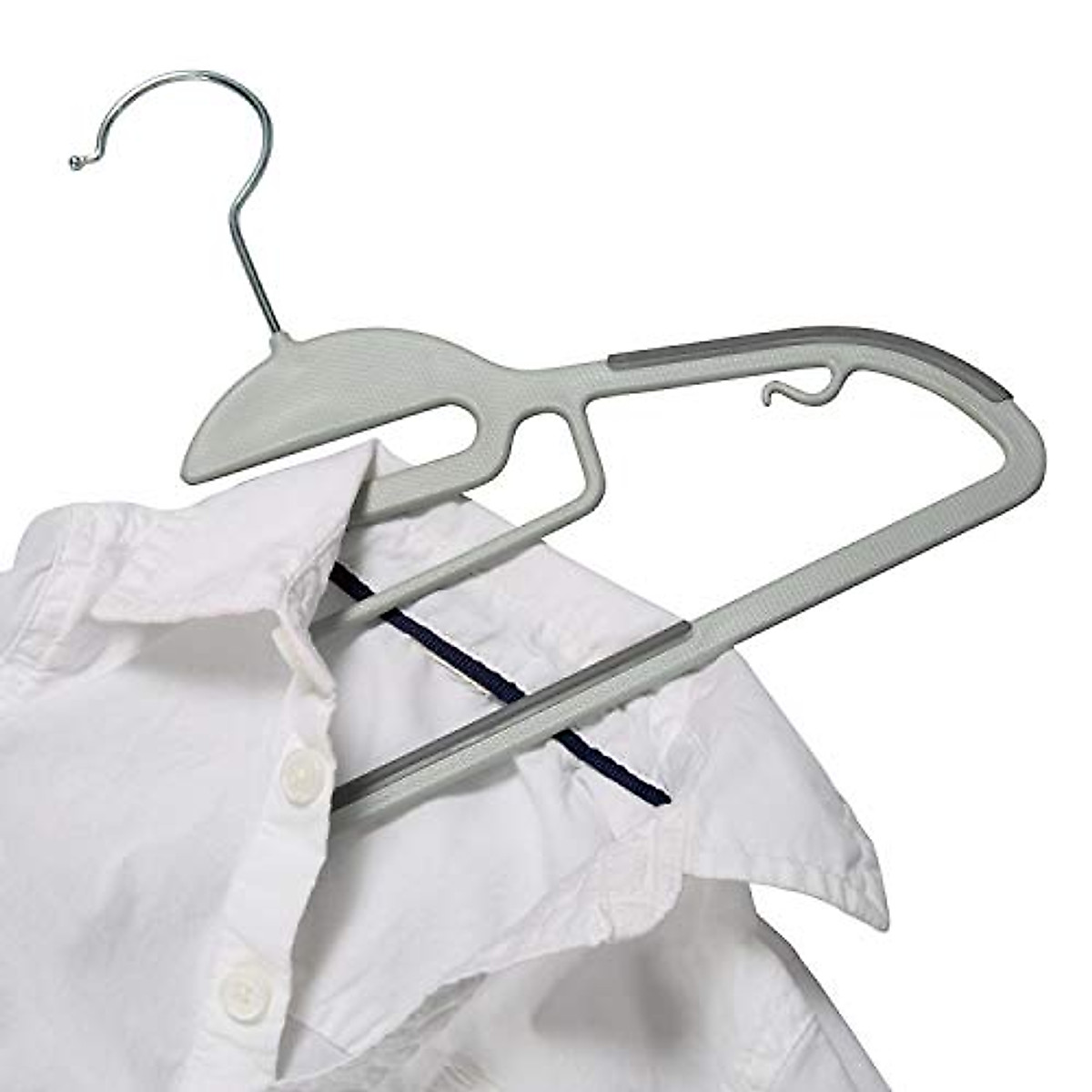 Simplify Kids 12 Pack Collar Ultimate Hangers, Non Slip Slim Space Savers, No More Stretching Baby Clothes, Light Grey (3229-LGREY)
