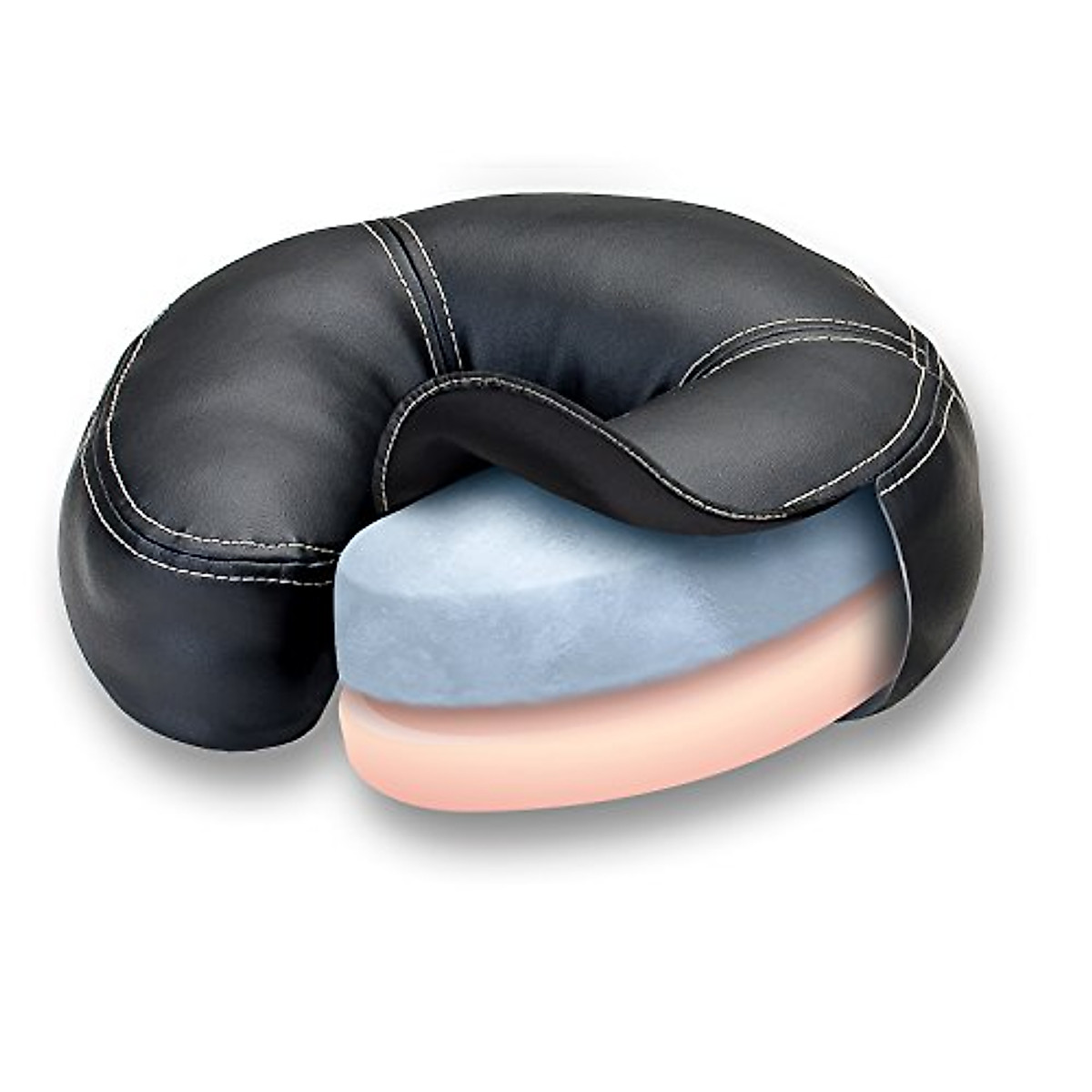 EARTHLITE Massage Table Face Cradle FLEX-REST - Self-Adjusting, Flexible Platform with Strata Memory Foam Face Pillow, Vanilla Crème