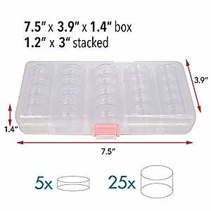 The Beadsmith Personality Case, Clear Plastic Bead Storage Case with 25 Removable and Stackable Jars, includes 5 screw top lids, Organizer Storage for Beads, Snap Lock Case for Jewelry and Crafts